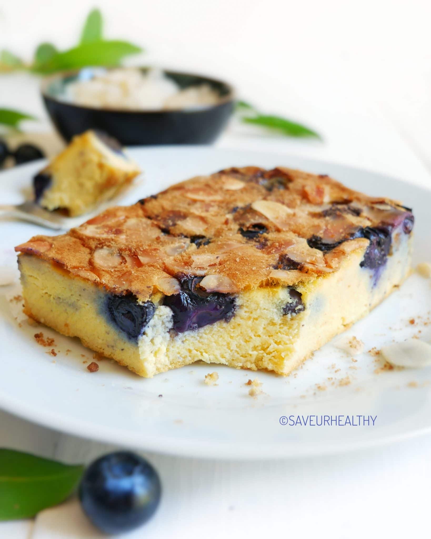 CLAFOUTIS MYRTILLES AMANDES sans lactose – sans gluten – saveurhealthy
